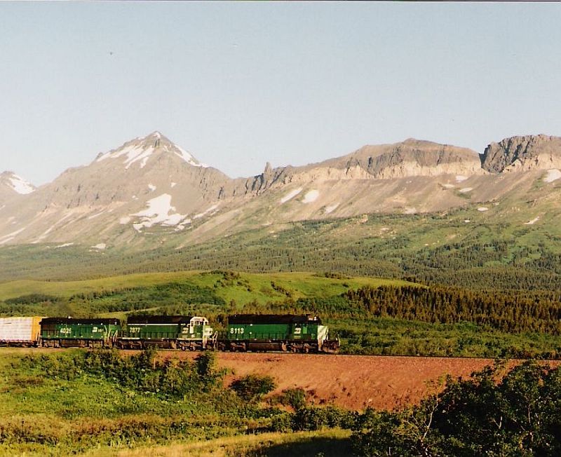 BN SD 40-2s 8113 and 7877 and B 30-7AB 4025